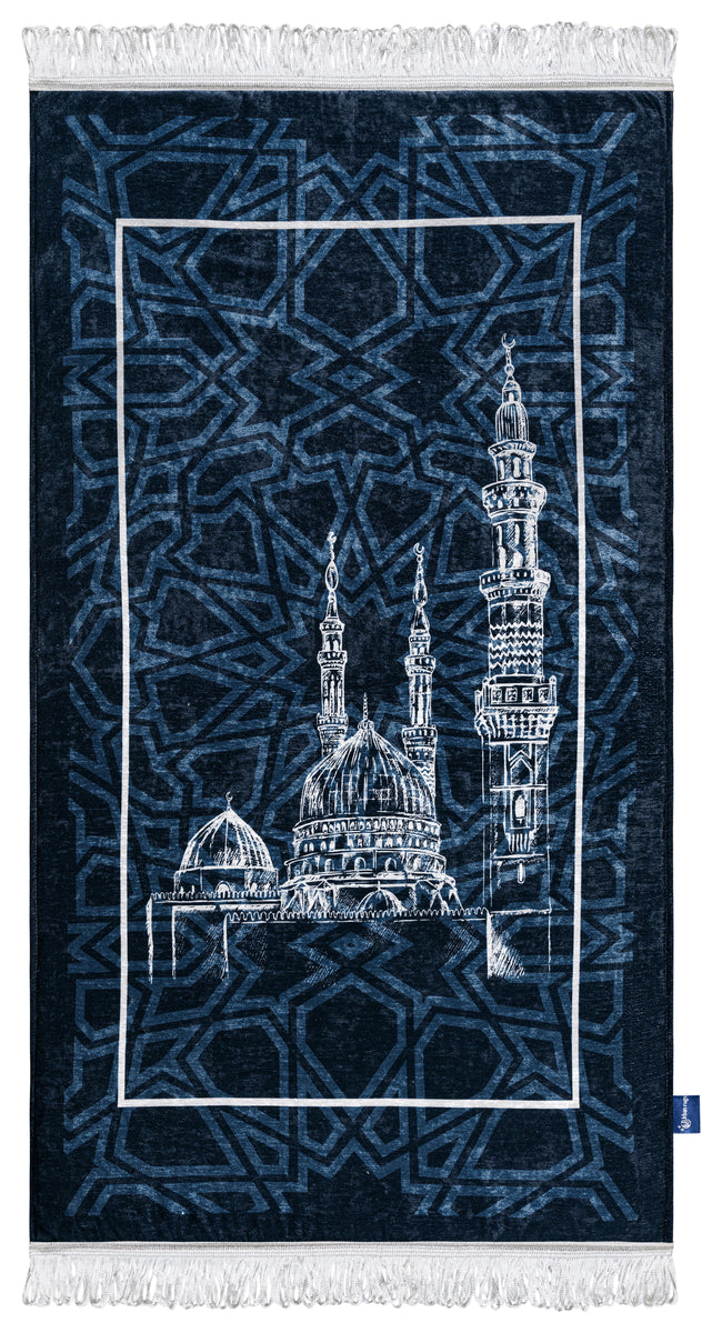 Blue Arabesque Original Prayer Mat | Urban Rugs